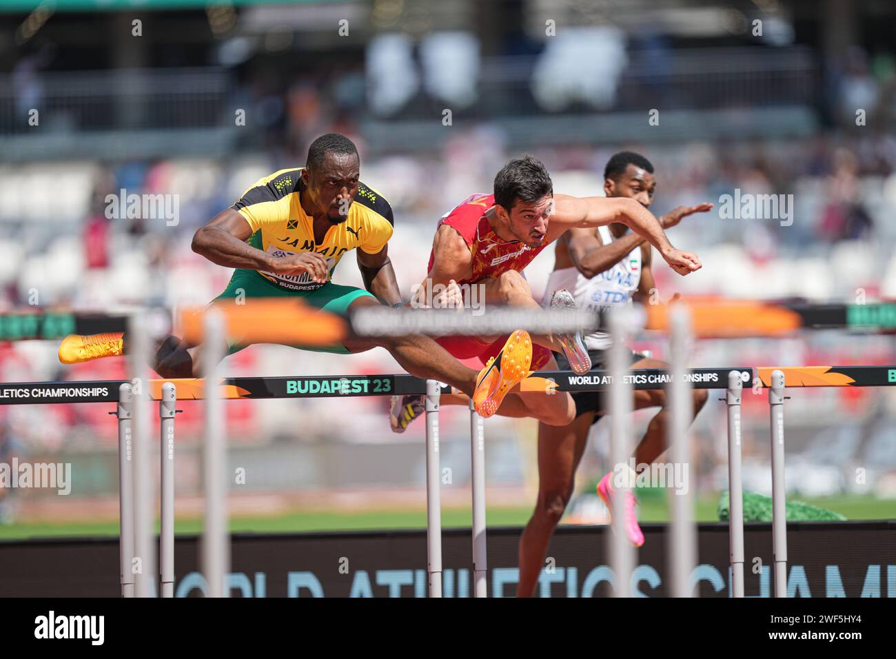 Hansle PARCHMENT participating in the 110 meters hurdles at the World ...