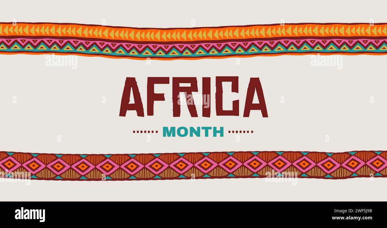 African month, African day banner. Africa patterned design. Colorful ...