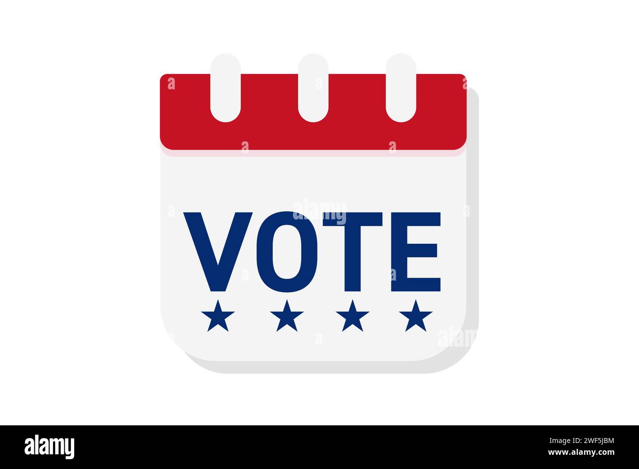 Elections reminder icon. Tear-off calendar with american star symbol ...