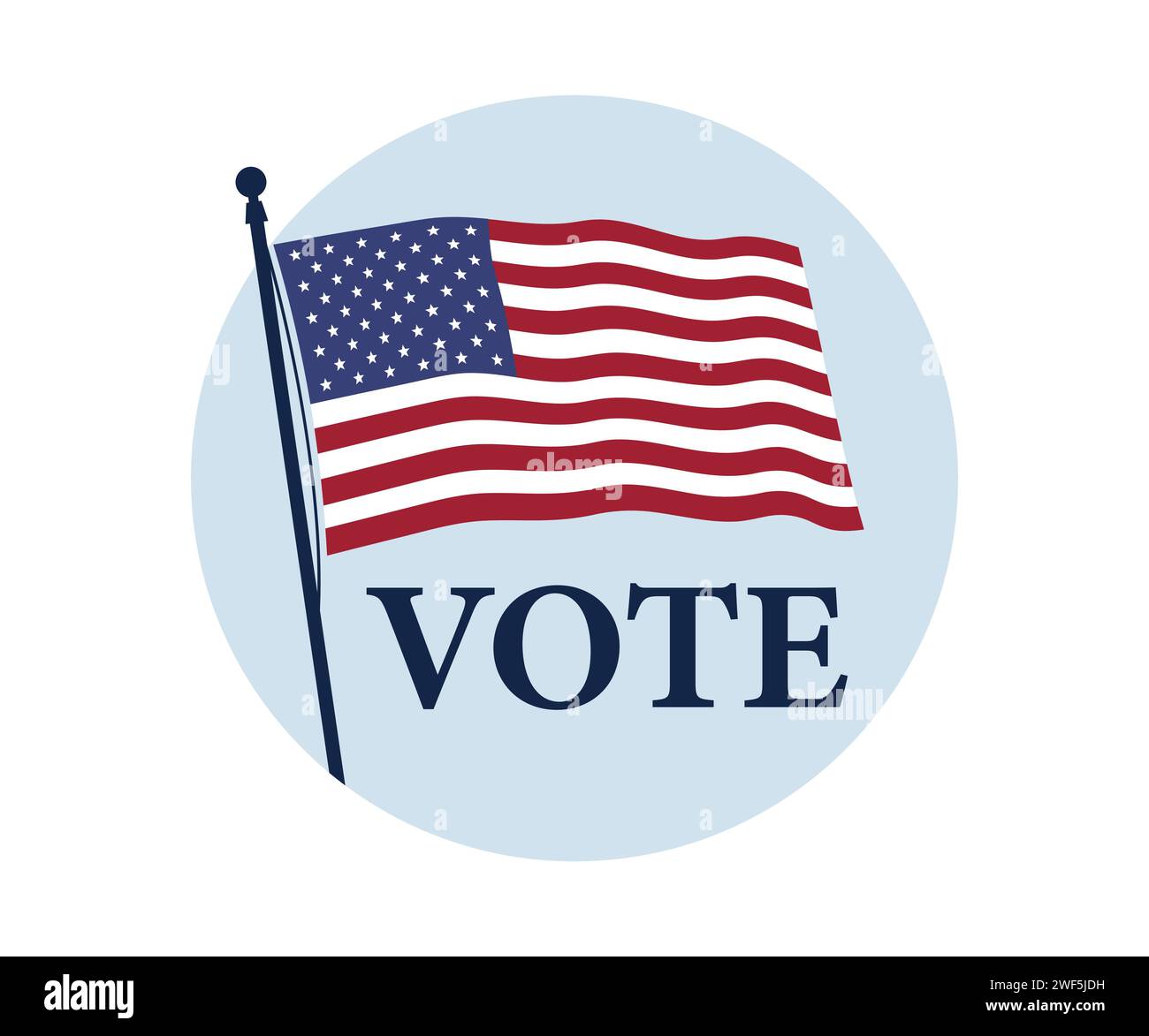 Vote sticker with us american flag. Voting sticker with vote word and ...