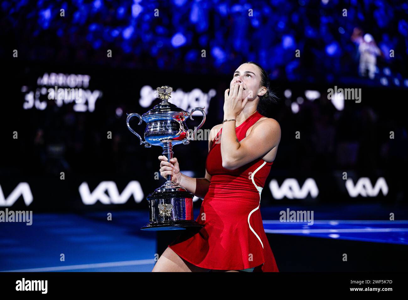 Paris, France. 27th Jan, 2024. Aryna Sabalenka during the Australian Open AO 2024 women's final ...
