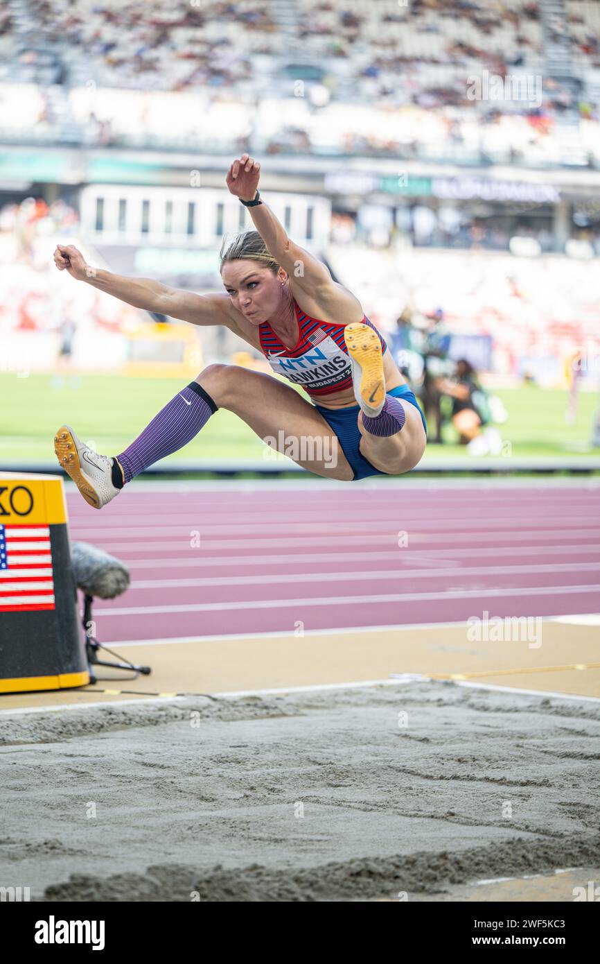 Chari HAWKINS participating in the heptathlon at the World Athletics ...