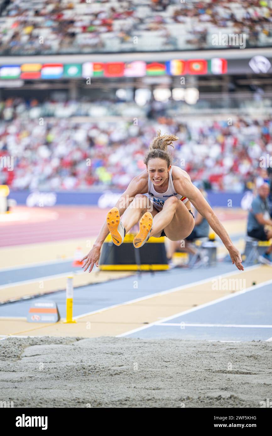Noor VIDTS participating in the heptathlon at the World Athletics ...