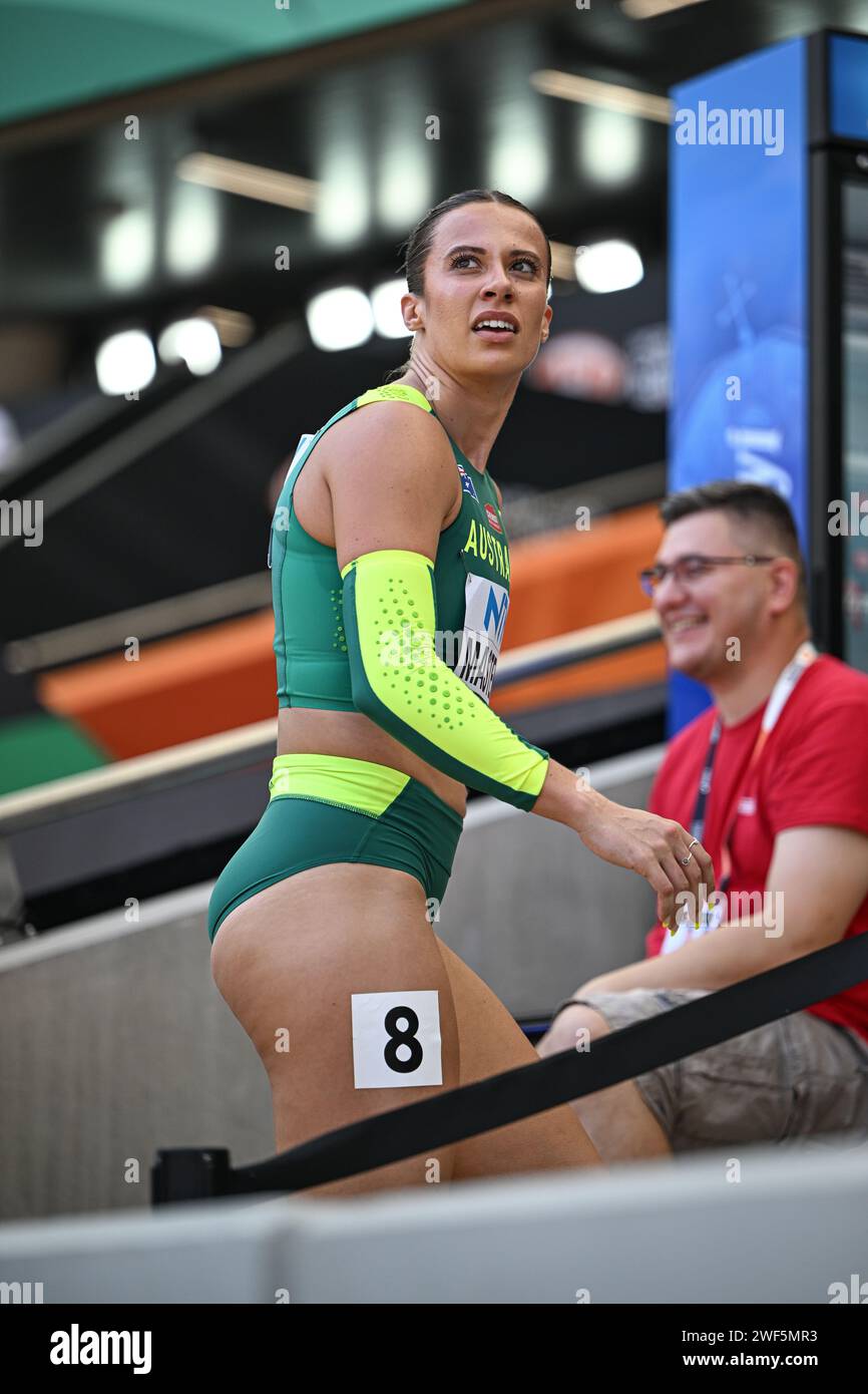 Bree MASTERS participating in the 100 meters at the World Athletics ...