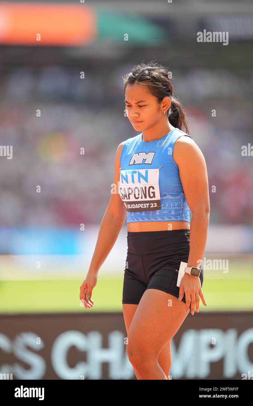 Zarinae SAPONG participating in the 100 meters at the World Athletics ...