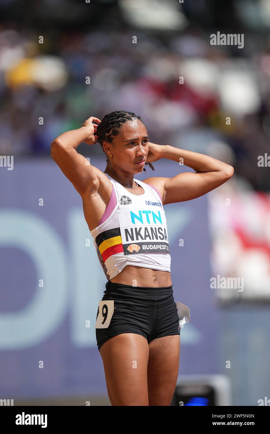 Delphine NKANSA participating in the 100 meters at the World Athletics ...