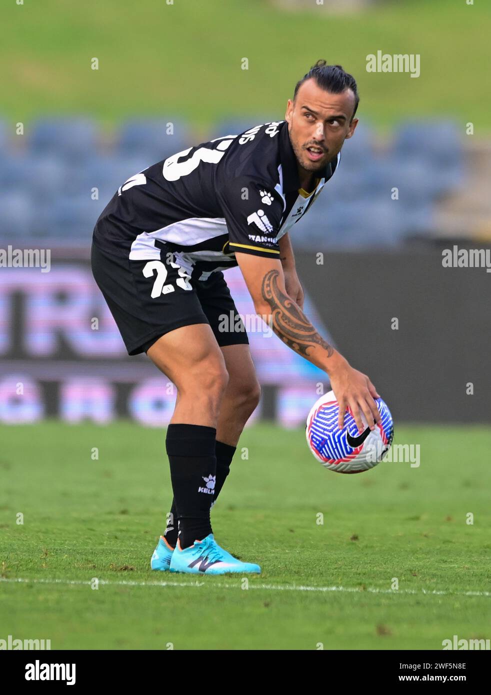 Leumeah, Australia. 28th Jan, 2024. Clayton Rhys Lewis of Macarthur FC ...