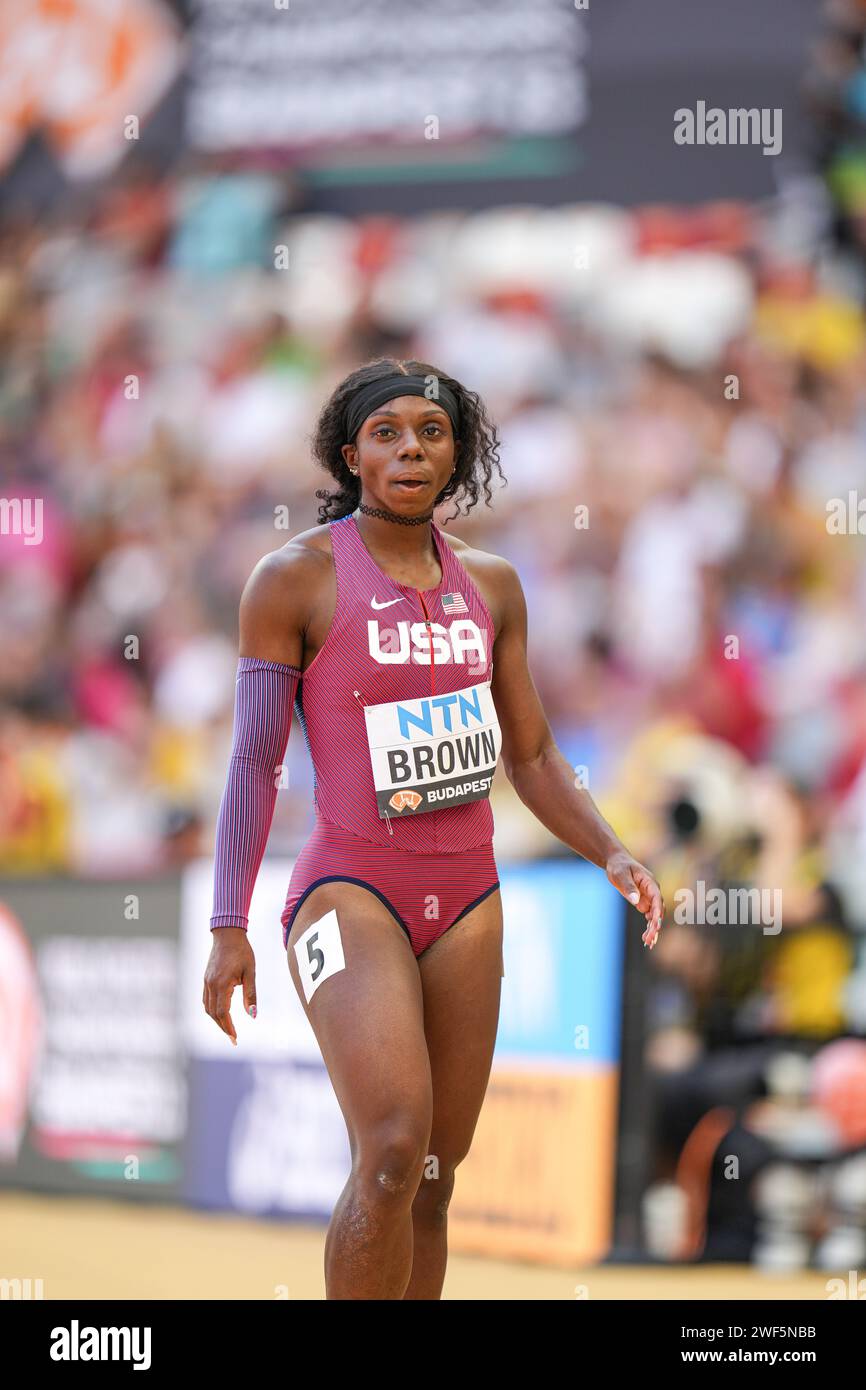 Tamari DAVIS participating in the 100 meters at the World Athletics ...