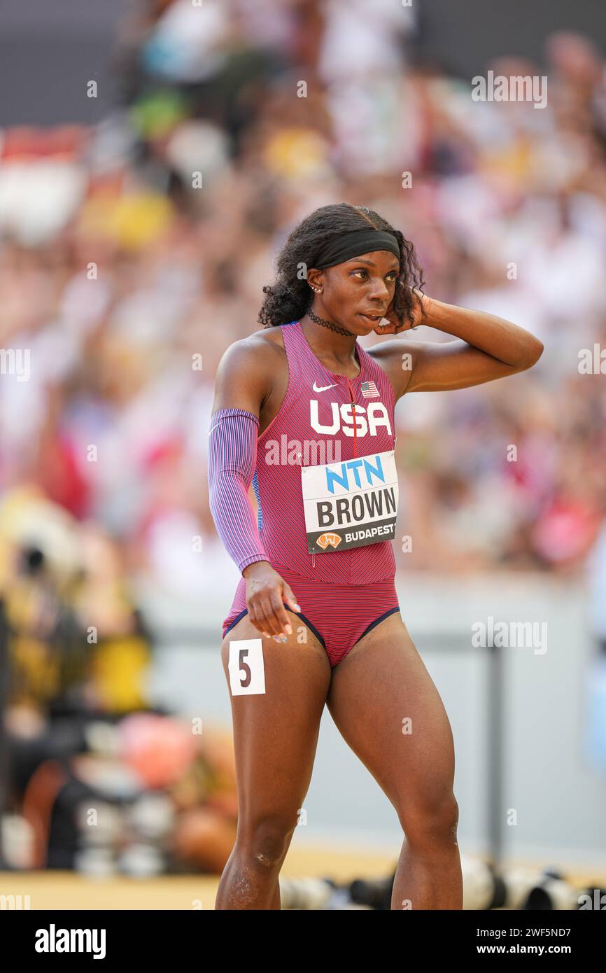 Tamari DAVIS participating in the 100 meters at the World Athletics ...