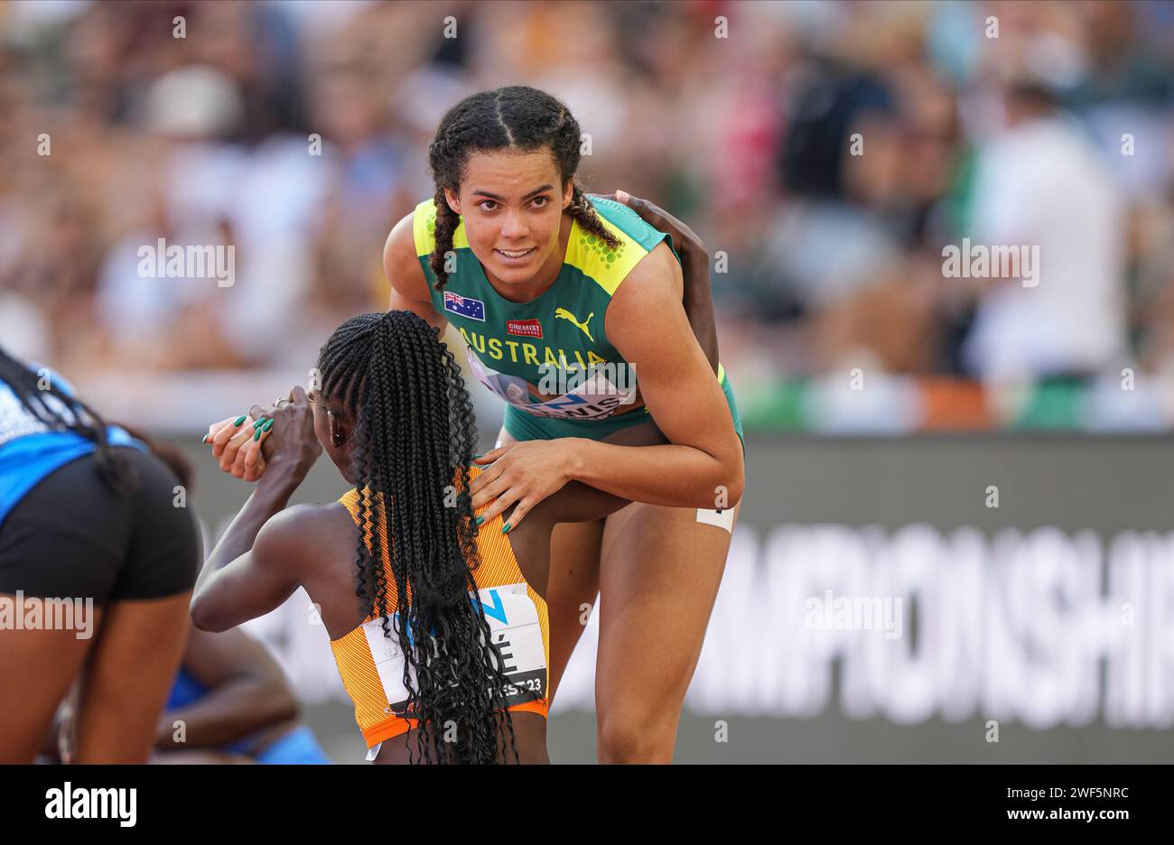 Torrie LEWIS participating in the 100 meters at the World Athletics ...