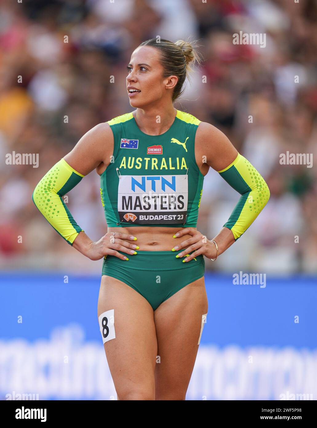 Bree MASTERS participating in the 100 meters at the World Athletics ...