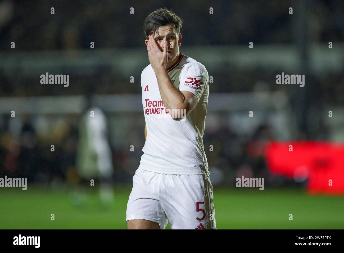 Newport, UK. 28th Jan, 2024. Manchester United defender Harry Maguire ...