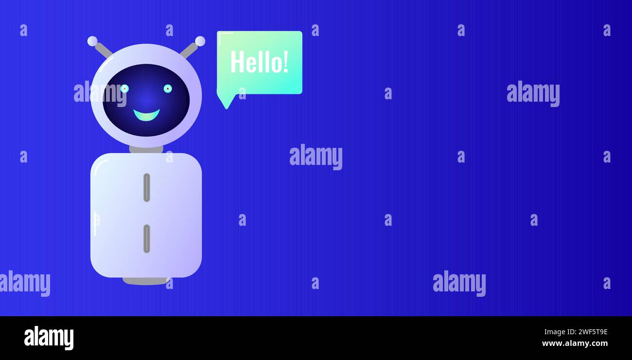 Chatbot assistant form robot with ai 3d. Cute friendly bot neural ...