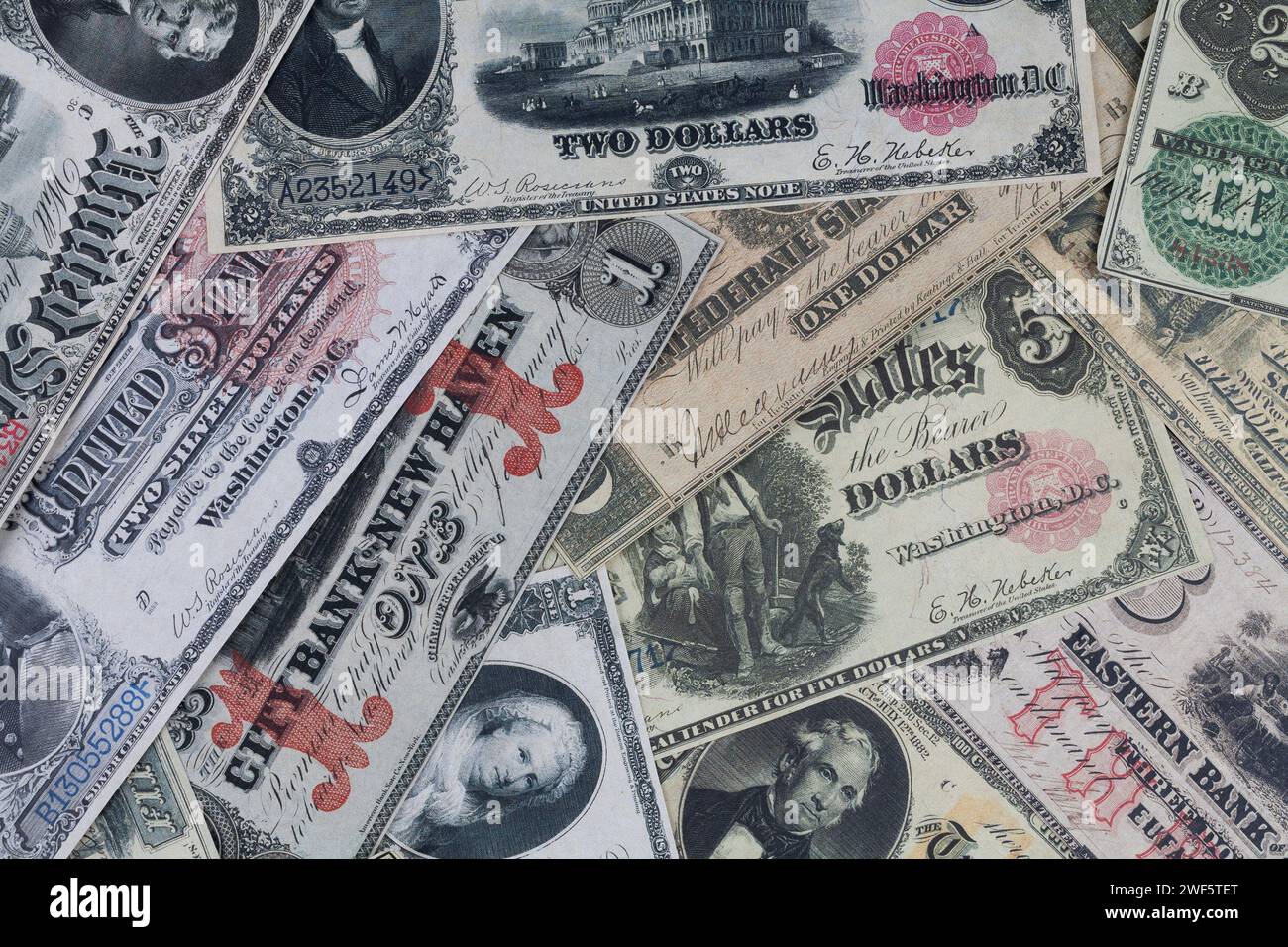 Old west period US dollar banknotes background Stock Photo - Alamy