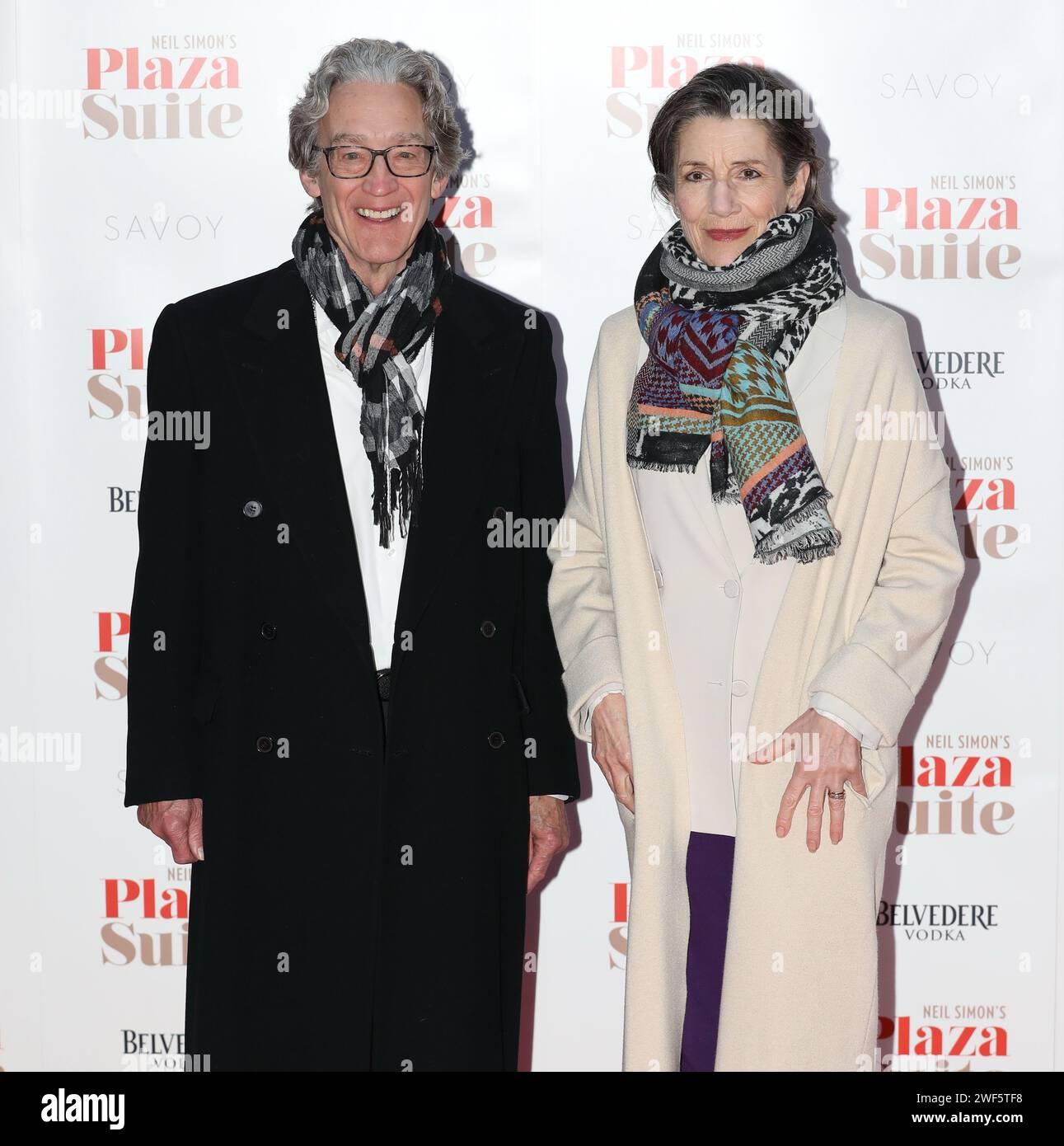 London, UK. 28th Jan, 2024. Guy Paul and Dame Harriet Walter attend the ...