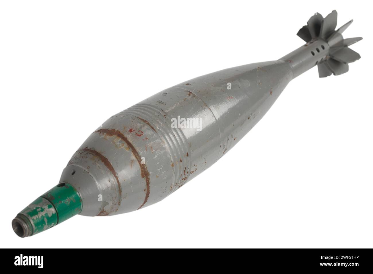 120 mm mortar shell type 1938 year isolated on white background Stock Photo - Alamy