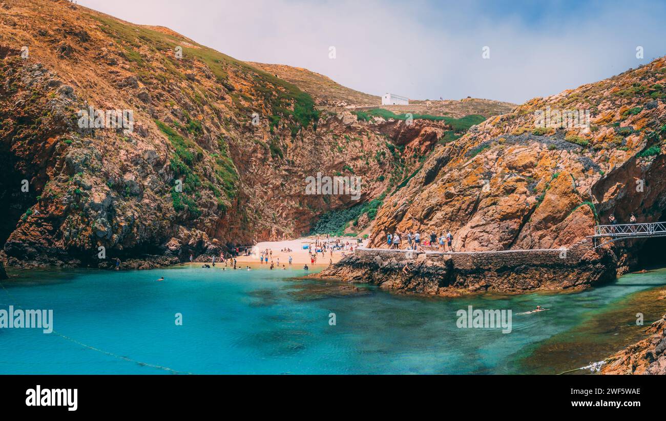 View of a beach at Berlenga Grande archipelago in Portugal Stock Photo ...