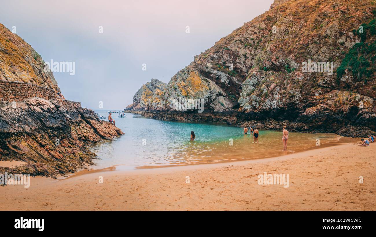 View of a beach at Berlenga Grande archipelago in Portugal Stock Photo ...