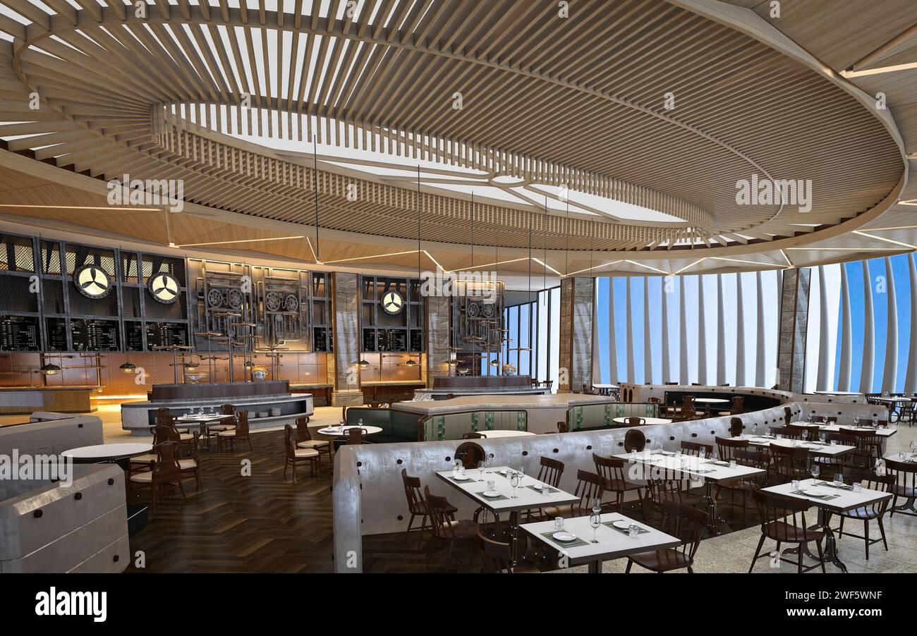 3d render cafe bar restaurant Stock Photo - Alamy