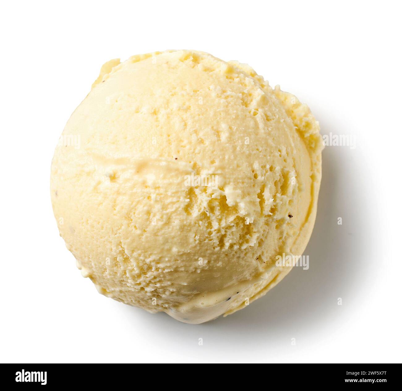 vanilla ice cream ball isolated on white background, top view Stock ...
