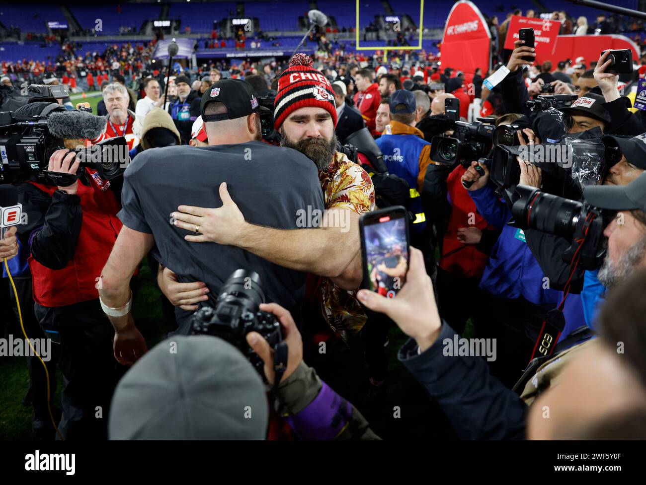 January 28, 2024: Kansas City Chiefs TE Travis Kelce (87) celebrates ...