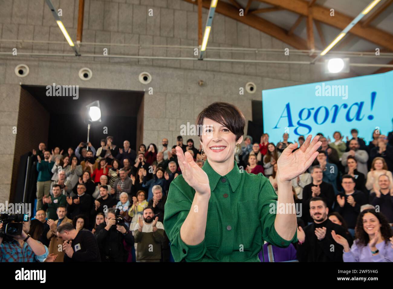santiago, spain. Jan, 28th, 2024. special elections in Galicia: Ana ...