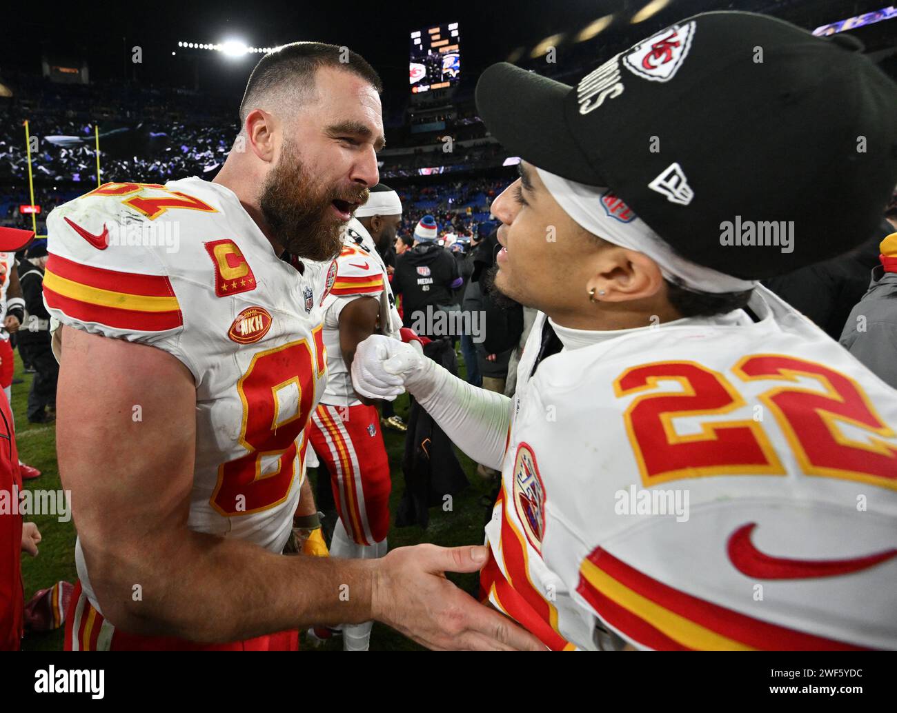 Baltimore, United States. 28th Jan, 2024. Kansas City Chiefs tight end ...