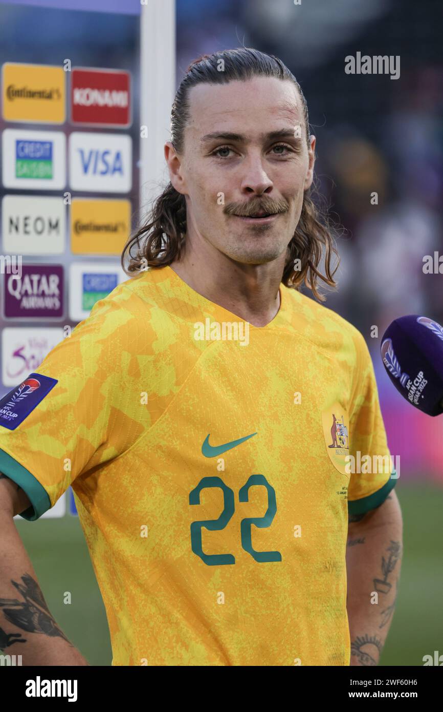 DOHA, QATAR - JANUARY 28: Jackson Irvine of Australia and FC St. Pauli ...