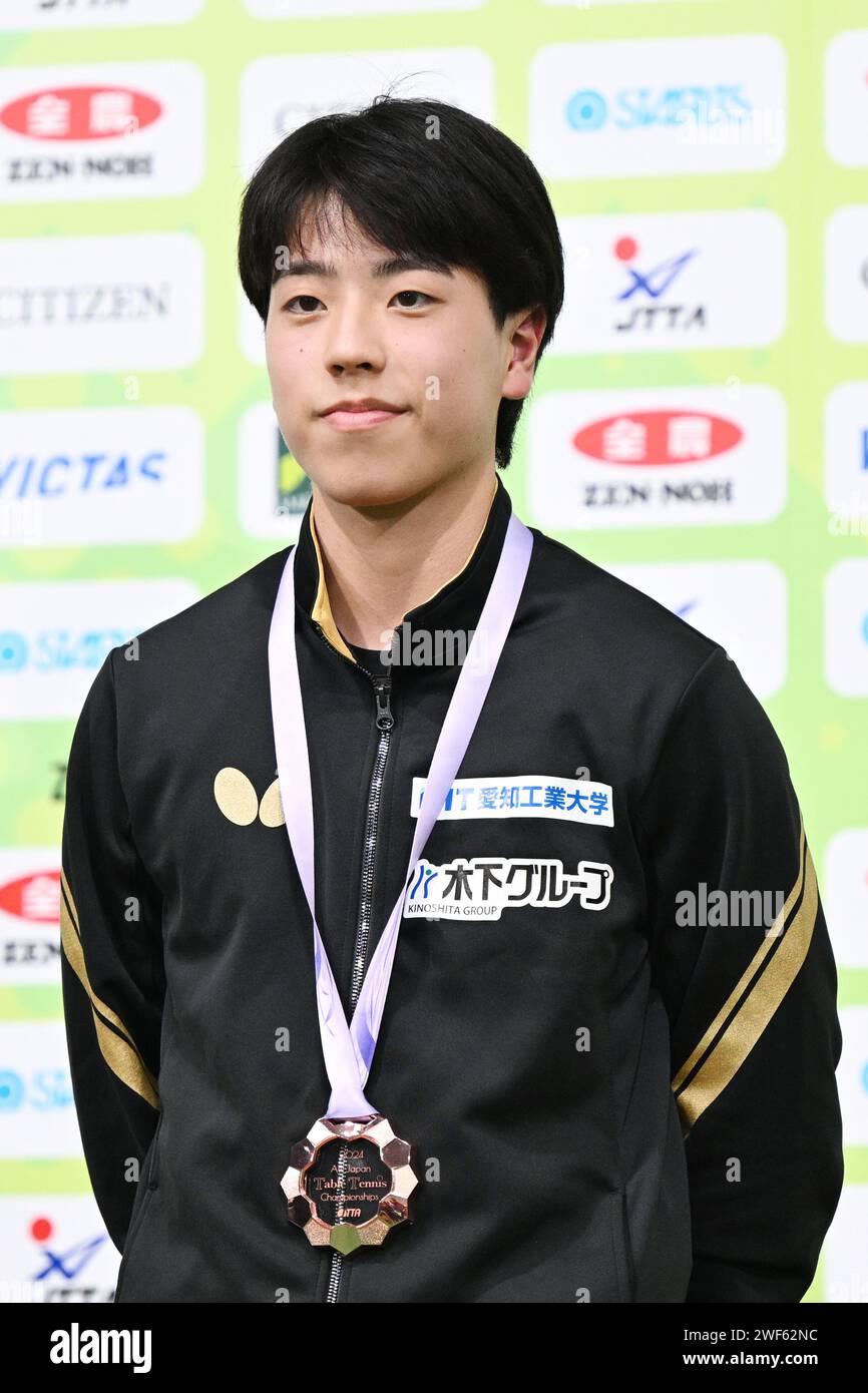 Tokyo, Japan. Credit: MATSUO. 28th Jan, 2024. Hiroto Shinozuka Table Tennis : All Japan Table ...