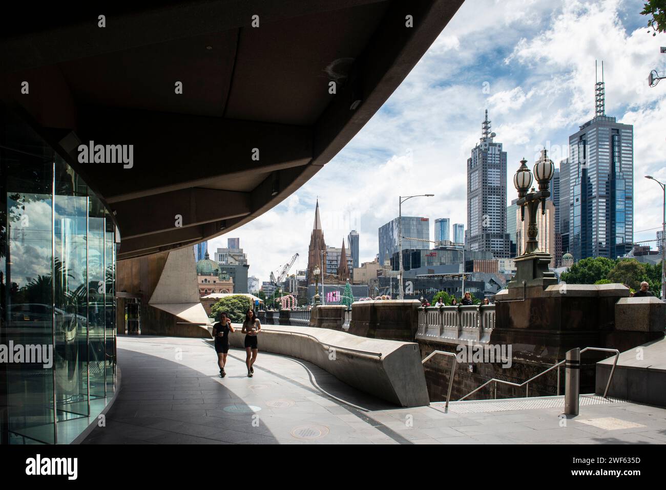 Melbourne city skyline, from Hamer Hall Arts Centre, Victoria ...