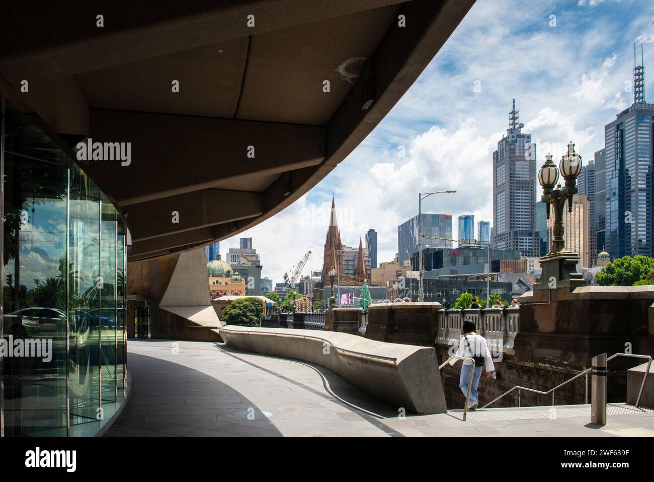 Melbourne city skyline, from Hamer Hall Arts Centre, Victoria ...