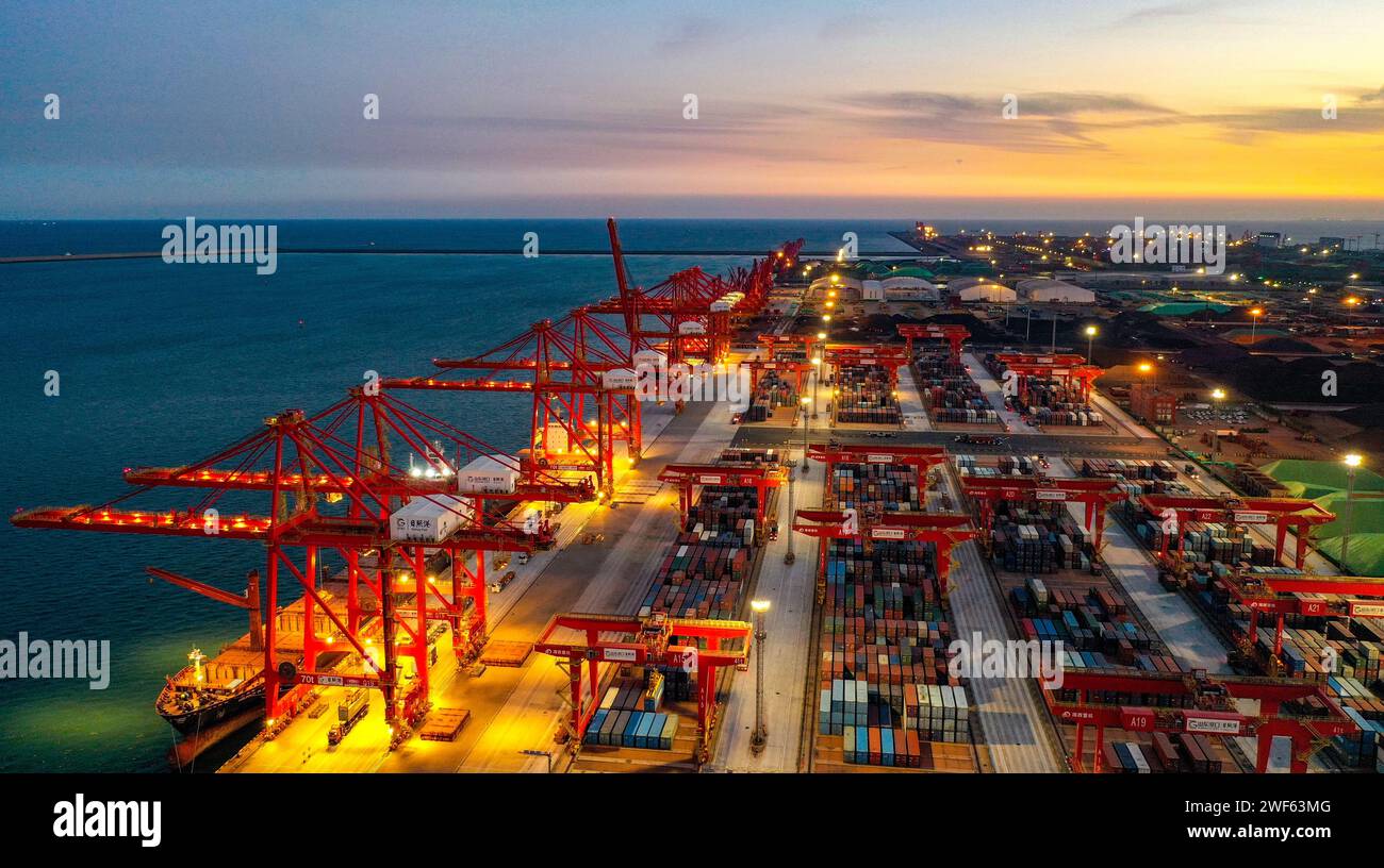 Beautiful Port Evening Scenery Stock Photo - Alamy