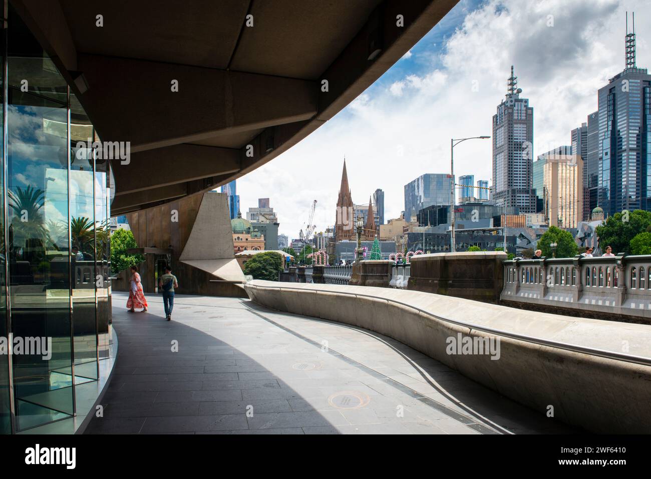 Melbourne city skyline, from Hamer Hall Arts Centre, Victoria ...