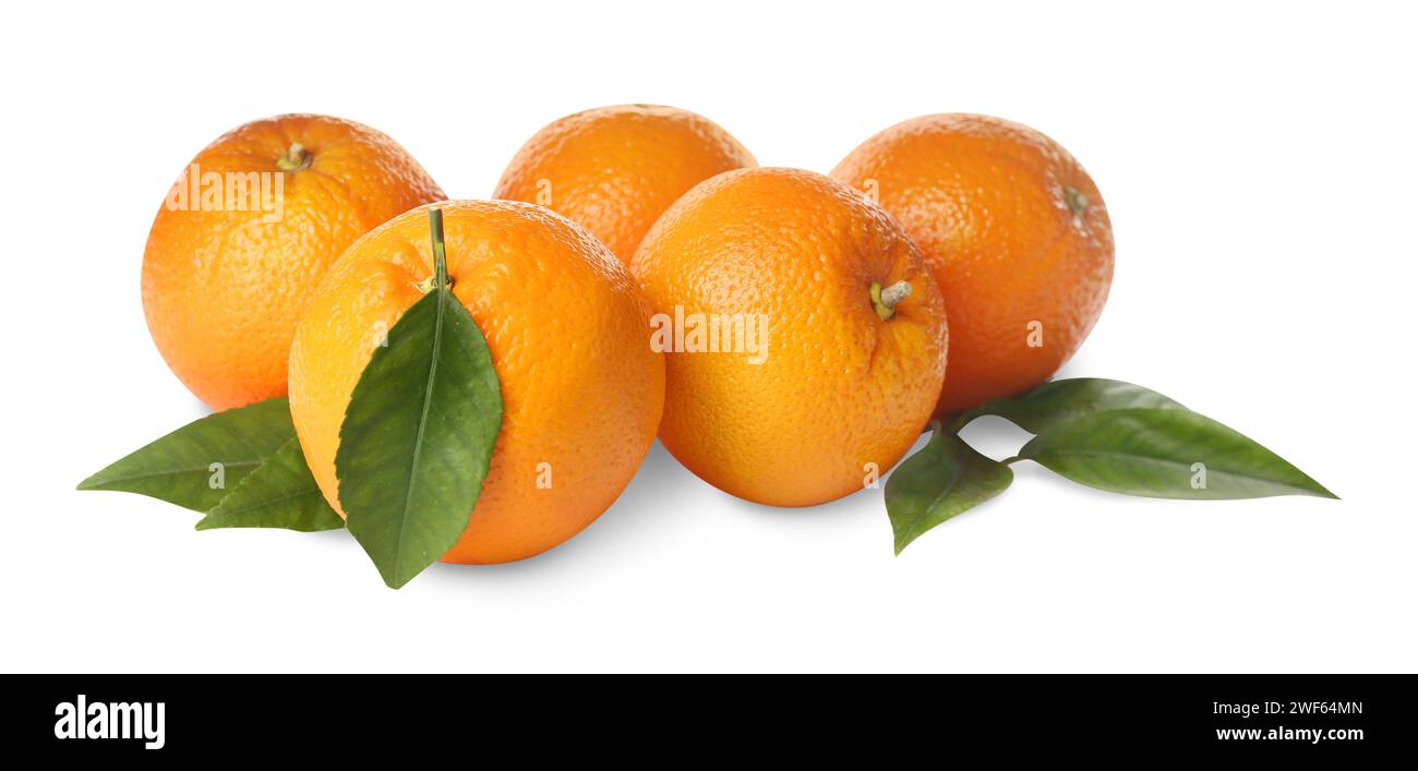 Whole fresh oranges leaves Cut Out Stock Images & Pictures - Alamy