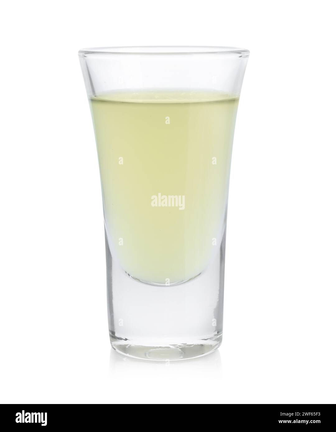Shooter in shot glass isolated on white. Alcohol drink Stock Photo - Alamy