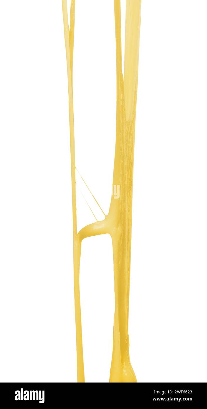 Stretching delicious melted cheese isolated on white Stock Photo - Alamy