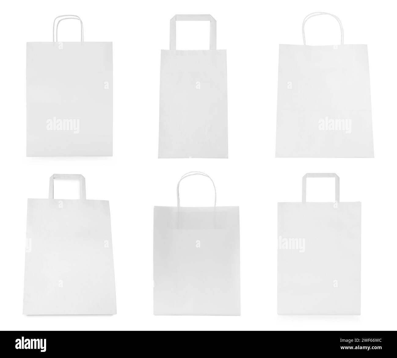 Different paper bags isolated on white, collection Stock Photo - Alamy