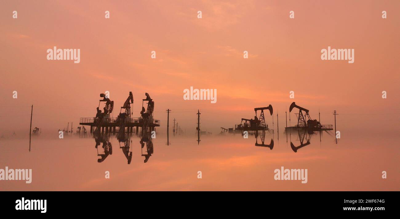 Autumn Scenery of Oilfield (5 Stock Photo - Alamy