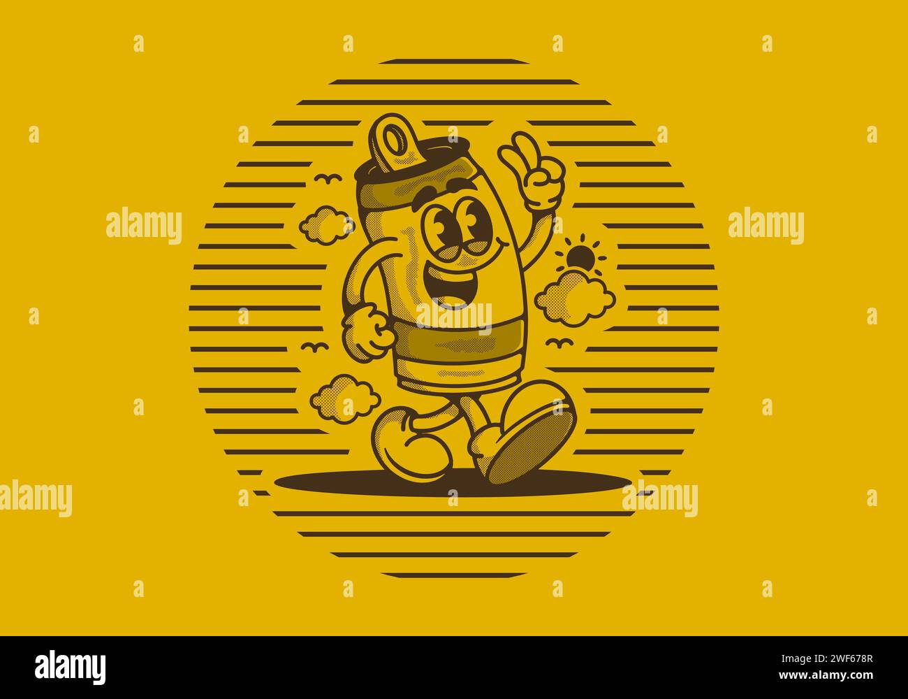 Mascot character illustration of a walking beer can Stock Vector Image ...