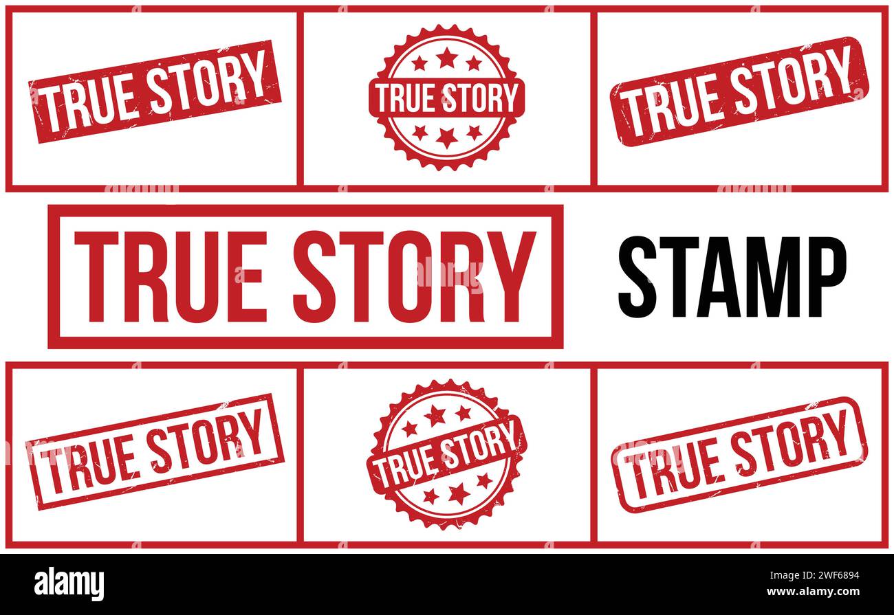 True Story Stamp. Red True Story Rubber grunge Stamp set Stock Vector Image & Art - Alamy