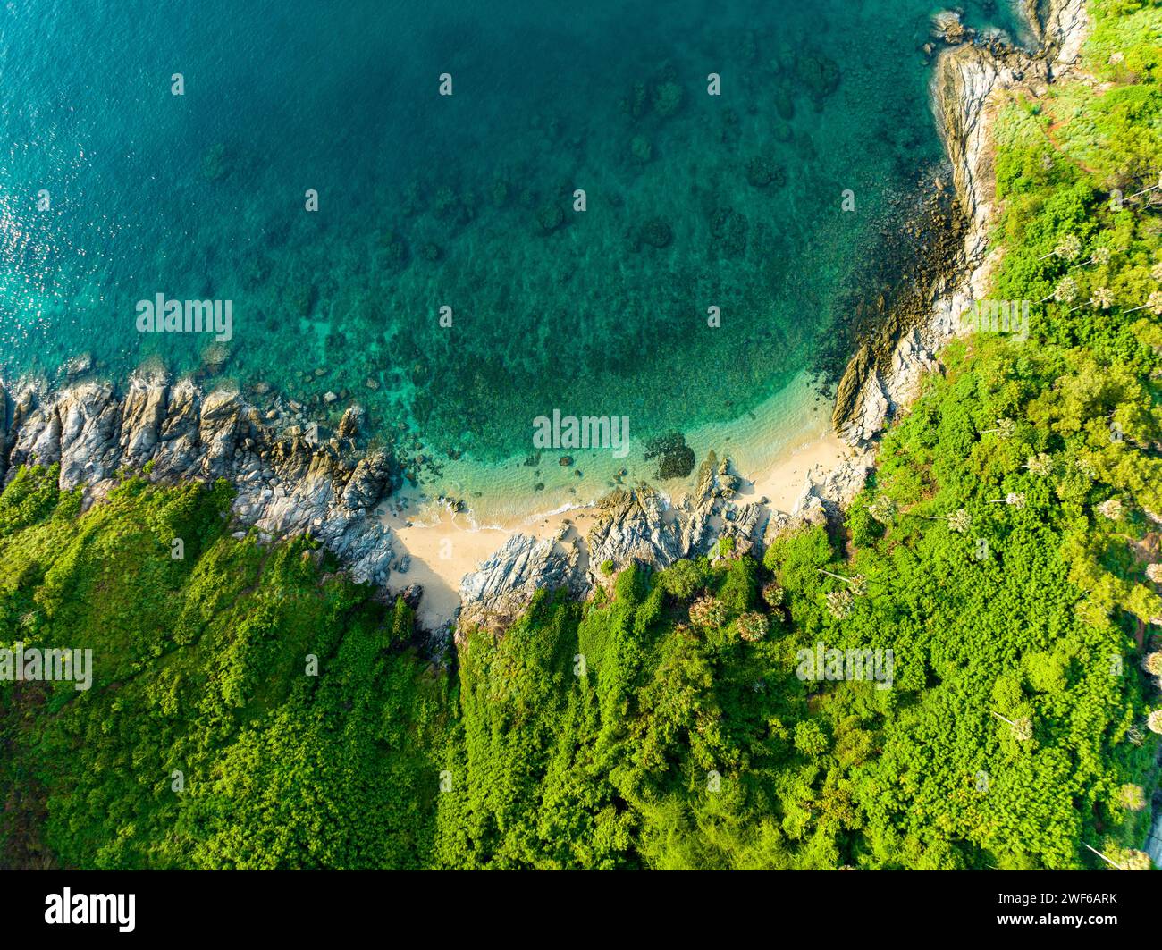 Aerial view seashore with mountains at Phuket Thailand, Beautiful ...