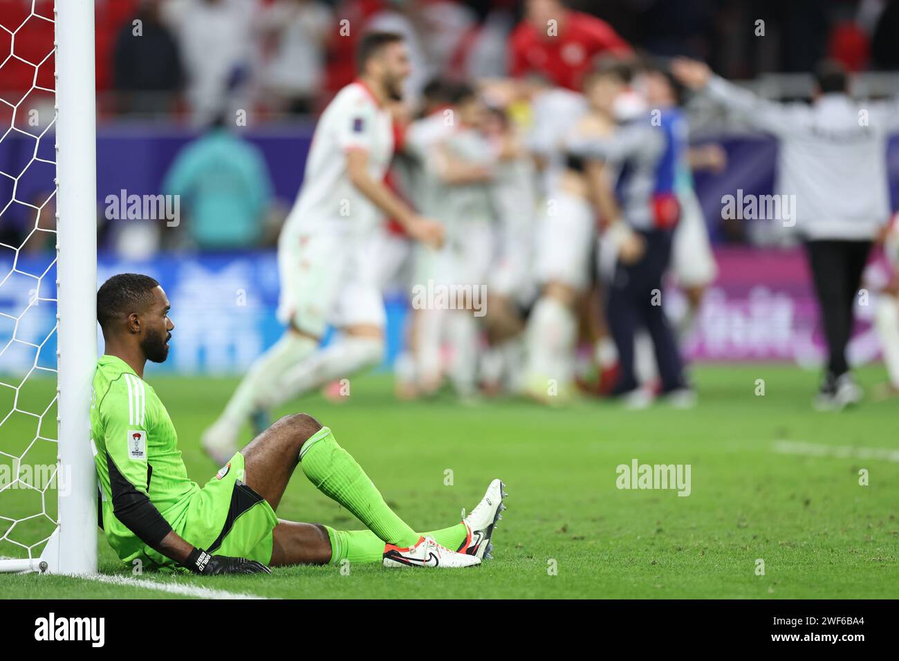 Doha, Qatar. 28th Jan, 2024. Khalid Eisa Almesmari, goalkeeper of the ...