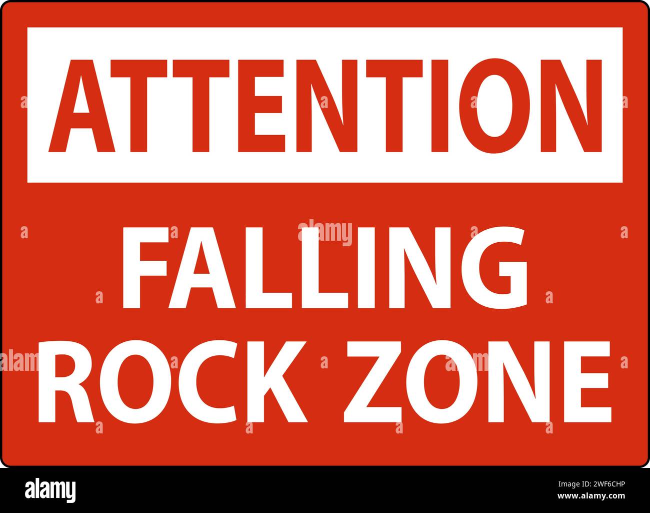 Attention Sign, Falling Rock Zone Stock Vector Image & Art - Alamy