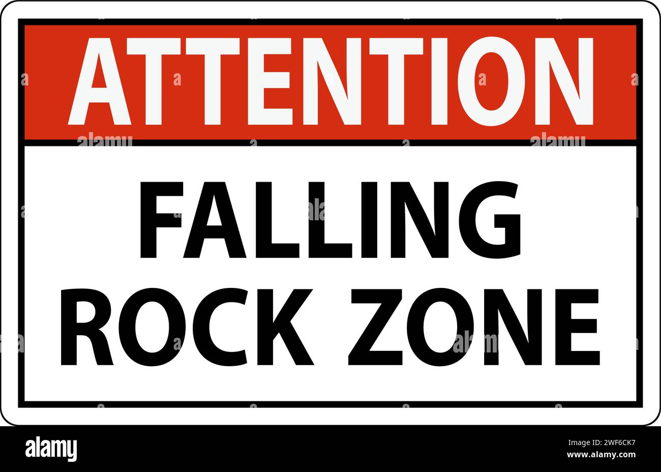 Attention Sign, Falling Rock Zone Stock Vector Image & Art - Alamy