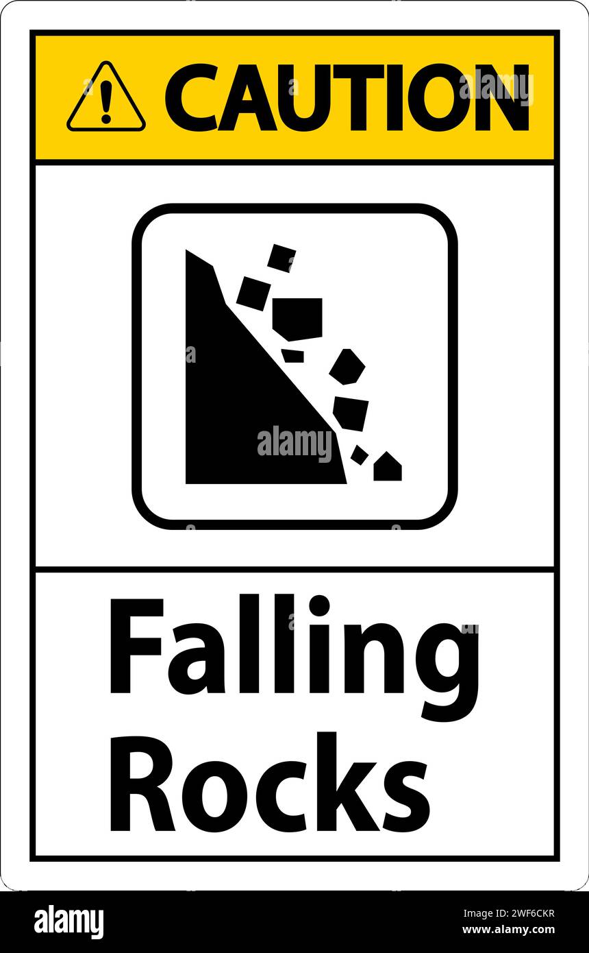 Caution Sign, Park Sign and Guide Sign, Falling Rocks Stock Vector ...