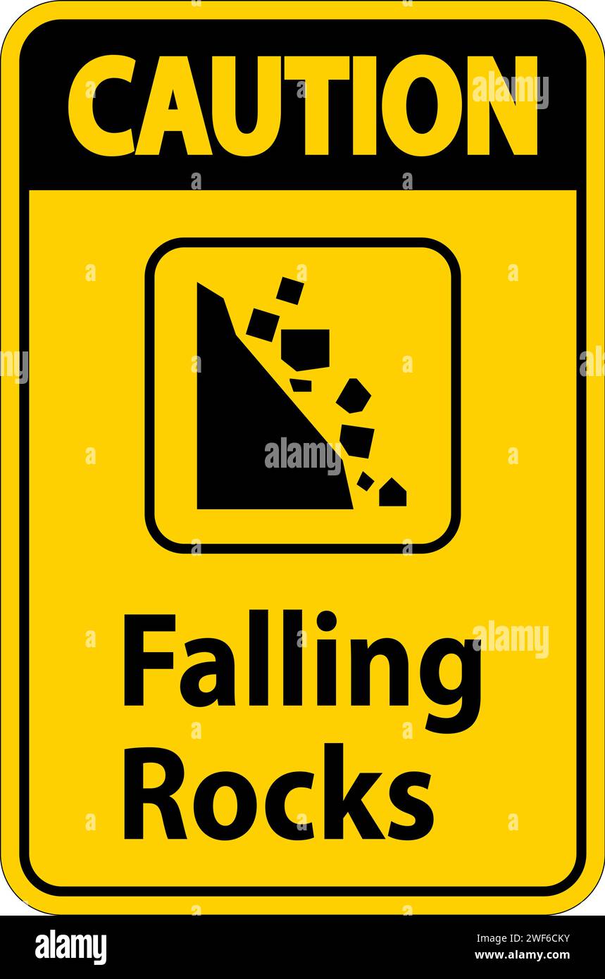Caution Sign, Park Sign and Guide Sign, Falling Rocks Stock Vector ...