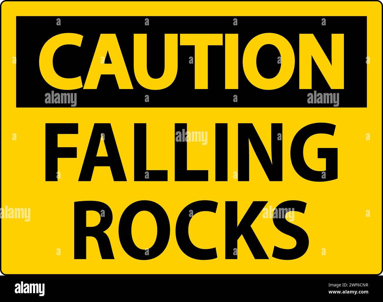 Caution Sign Falling Rocks Stock Vector Image And Art Alamy