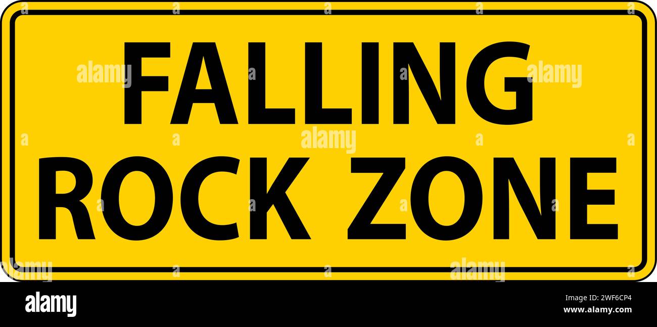 Caution Sign, Falling Rock Zone Stock Vector Image & Art - Alamy