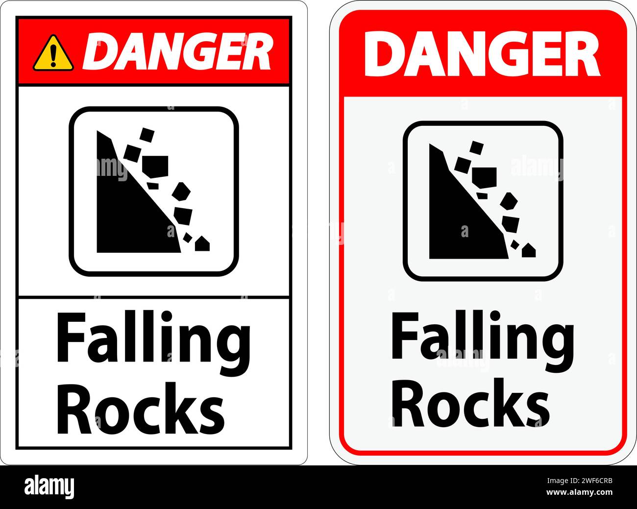 Danger Sign, Park Sign and Guide Sign, Falling Rocks Stock Vector Image ...