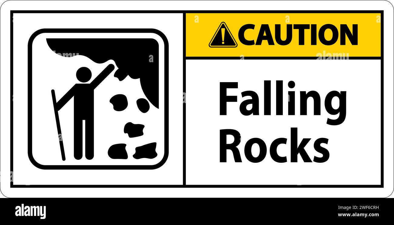 Caution Sign, Park Sign and Guide Sign, Falling Rocks Stock Vector ...